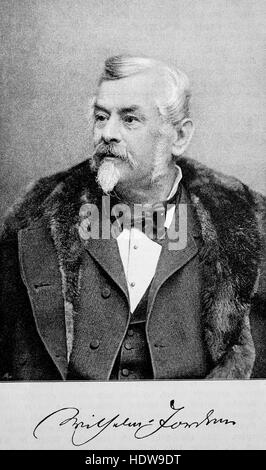 Carl Friedrich Wilhelm Jordan, 1819 - 1904, a German writer and Stock ...