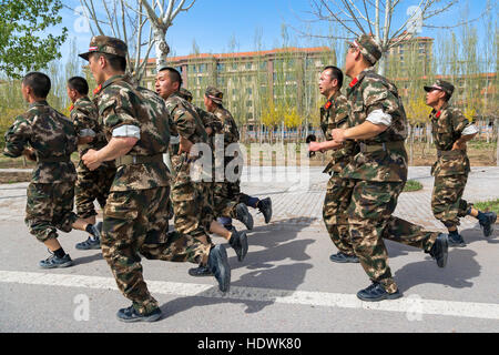 Chinese soldiers training and exercise, Wuzhong, Ningxia, China Stock ...