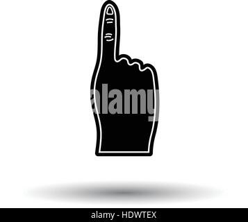 Fans foam finger icon. White background with shadow design. Vector ...