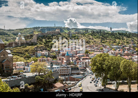 Kura river panorama of Tbilisi in Georgia Stock Photo - Alamy