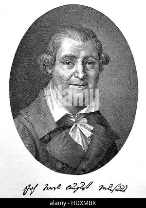 Johann Karl August Musaeus, 1735 - 1787, a German writer, literary ...