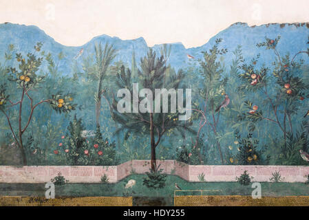 detail of The Painted Garden of the Villa of Livia, National Museum of ...