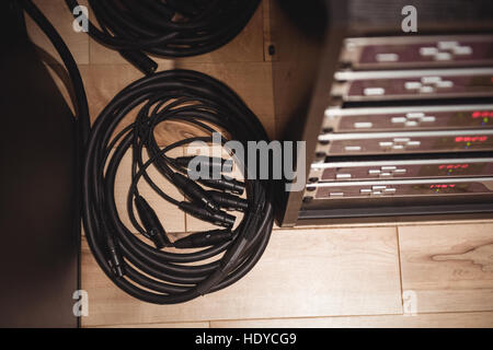 Audio cables and connectors in studio equipment Stock Photo: 176393535 ...
