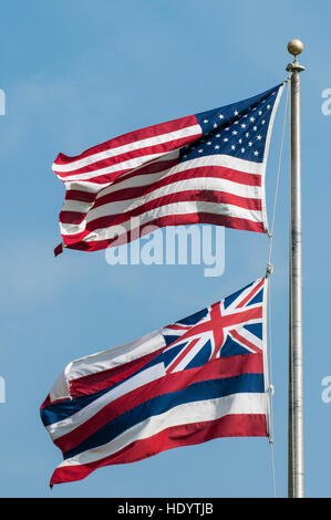 The American Flag and Hawaii state flag flying side by side, The Big ...