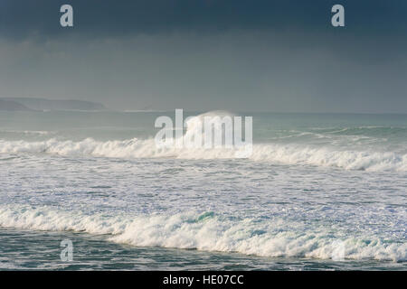 Watergate Bay, Cornwall during the Cribbar. The Cribbar, a combination ...