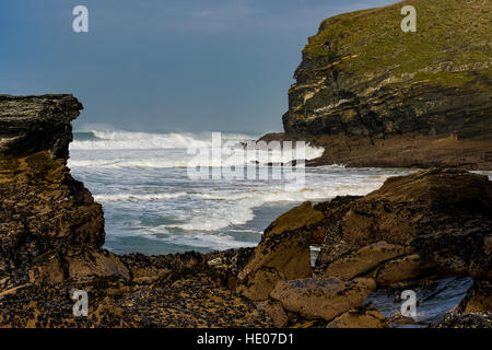 Watergate Bay, Cornwall during the Cribbar. The Cribbar, a combination ...