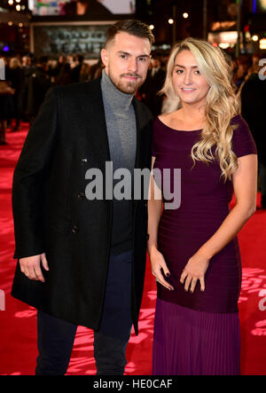 Aaron Ramsey and Colleen Rowland attending the global premiere of ...