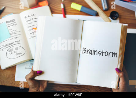 Ideas Brainstorm Reading Books Words Concept Stock Photo - Alamy