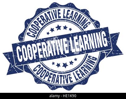 cooperative learning sign. cooperative learning round ribbon sticker ...