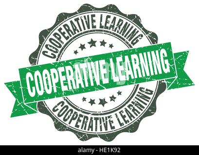 cooperative learning stamp. cooperative learning round sign. label on ...
