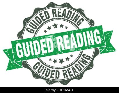 guided reading sign. guided reading round ribbon sticker. guided ...