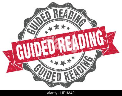 guided reading sign. guided reading round ribbon sticker. guided ...