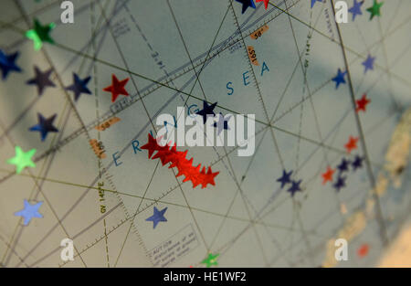 Stars on a map show the intercepts made by crews from the Combat Alert ...