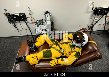 Military pilot pressure suit, partial pressure suit, pilot helmet ...