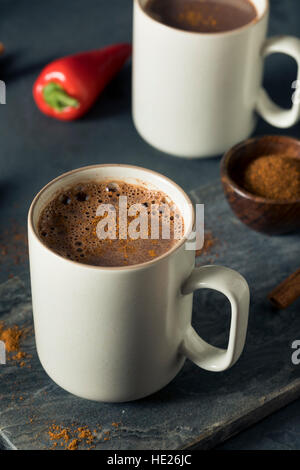 Homemade Spicy Mexican Hot Cocoa Chocolate with Cinnamon and Cayenne Stock Photo - Alamy