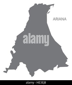 Map of Ariana, a province of Tunisia Stock Vector Image & Art - Alamy