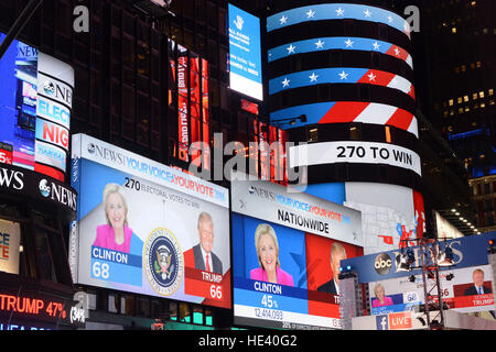 US Election Night 2016 Views from Times Square and Rockefeller Center ...