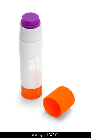 Open Purple Glue Stick Isolated on White Background Stock Photo - Alamy