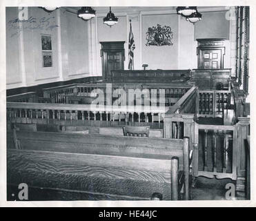 A historic photograph of the Magistrates' Courtroom in Hamilton ...