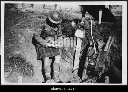 This historical image depicts soldiers of the Highland Regiment ...