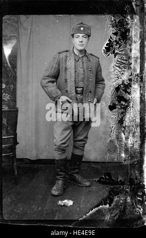 A historic military portrait of a Romanian soldier, taken by Costica ...