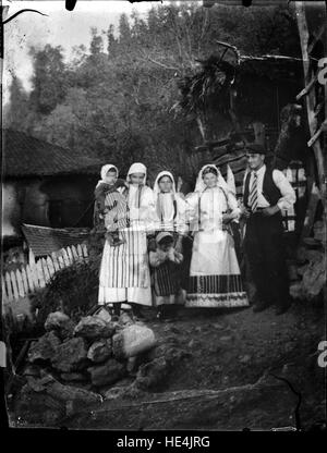 A historic reproduction of a Romanian family portrait, preserved in the ...