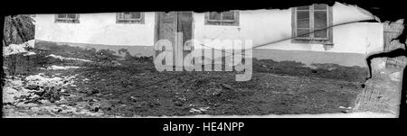 A glass plate photograph showing two children from Ialomita, Romania ...