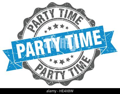 party time sign. round ribbon label set. Stamp Stock Vector Image & Art ...