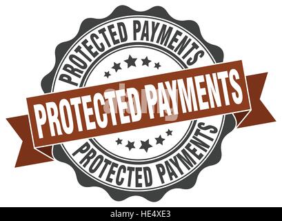 protected payments stamp. protected payments round ribbon sticker. label Stock Vector Image ...