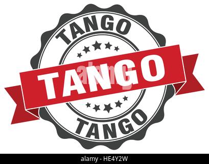 tango round stamp with ribbon. sign. label Stock Vector Image & Art - Alamy