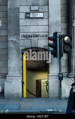 Bank Underground Station exit, City of London, London, England, UK ...