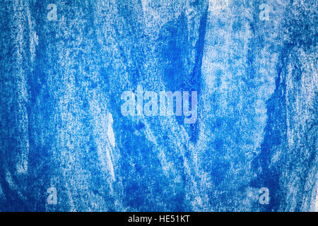 Macro shot of abstract hand drawn blue and green watercolor paints ...