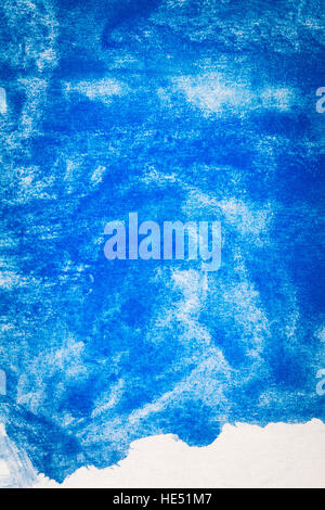 Macro shot of abstract hand drawn blue and green watercolor paints ...