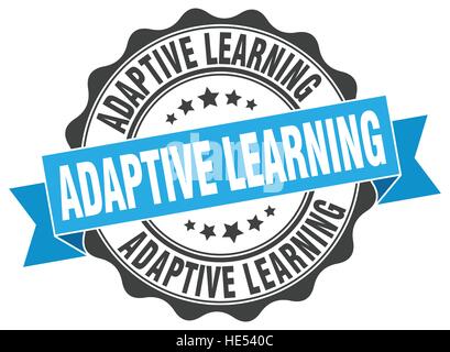 adaptive learning stamp. adaptive learning round sign. label on ...