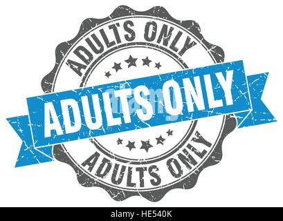 adults only sign. round ribbon label set. Stamp Stock Vector Image ...
