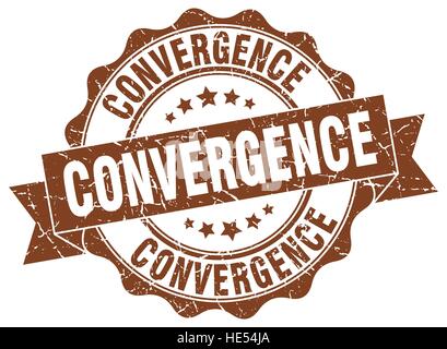 convergence round stamp with ribbon. sign. label Stock Vector Image ...