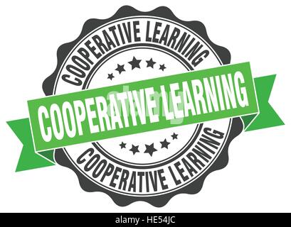 cooperative learning sign. cooperative learning round ribbon sticker ...