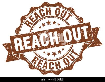 reach out stamp. reach out round ribbon sticker. label Stock Vector ...