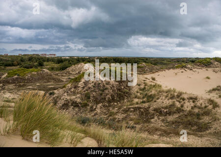 The French Belgian border at Bray dunes, north of Dunkirk Stock Photo ...