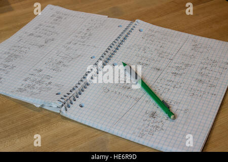 Math Notebook Open Messy Handwriting Stock Photo - Alamy