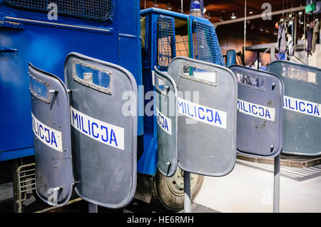 Poland. Riot shields used by the Police. Communist regime.80's ...