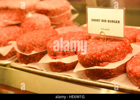 Close-up oh raw fresh burger meat at supermarket Stock Photo - Alamy