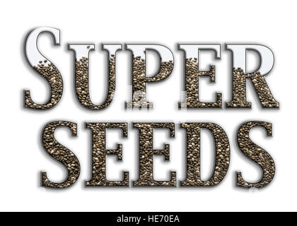 seeds spelling in letters the words HEALTHY SEEDS on white background ...