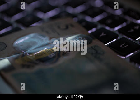 Low light photo showing the hologram and see through section of the new ...