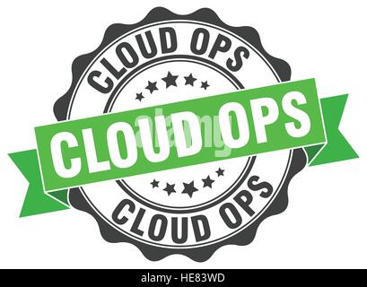 cloud ops sign. cloud ops round ribbon sticker. cloud ops tag Stock ...
