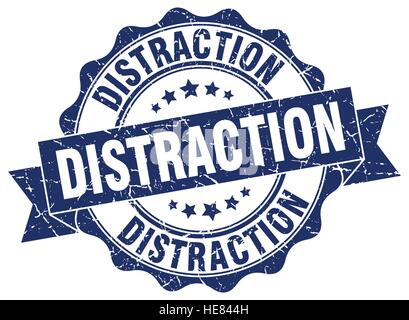 distraction round stamp with ribbon. sign. label Stock Vector Image ...
