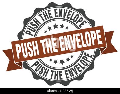 push the envelope stamp. push the envelope sign. round grunge label ...