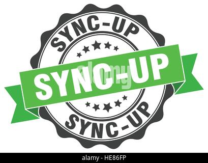 sync-up stamp. sync-up round ribbon sticker. label Stock Vector Image ...