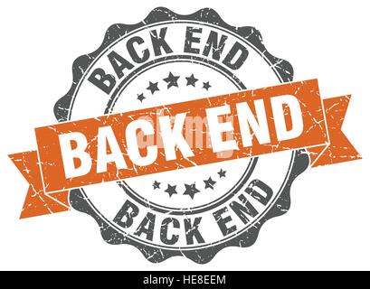 back end sign. back end round ribbon sticker. back end tag Stock Vector ...