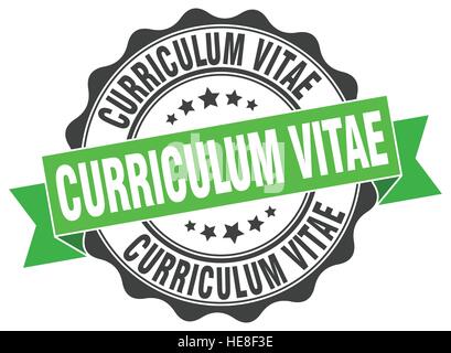curriculum vitae round stamp with ribbon. sign. label Stock Vector ...